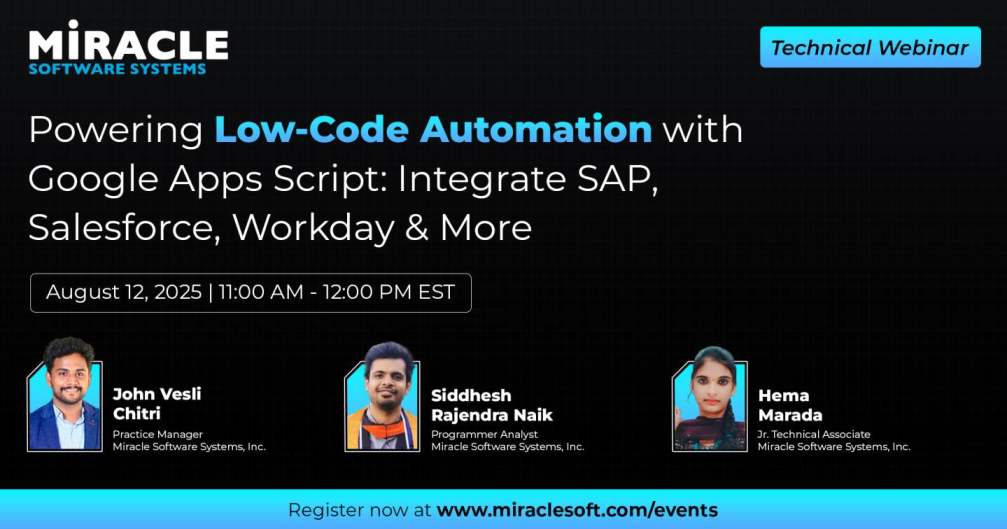 Webinar | Accelerating Low-Code Workflows with Google Apps Script: Integrate SAP, Salesforce ...
